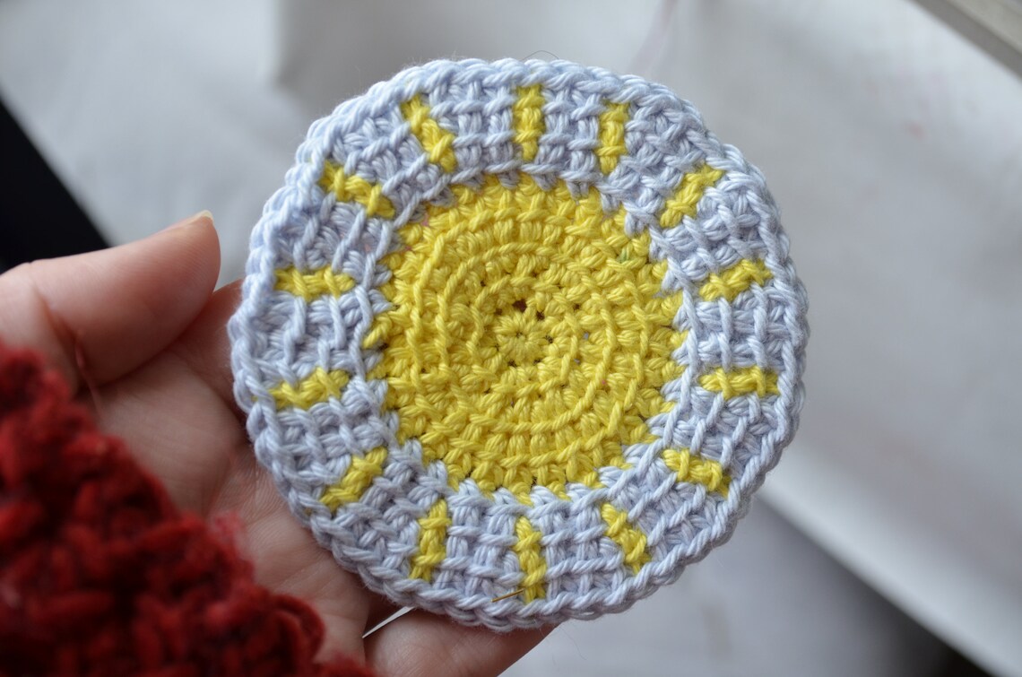 Little Sun Coaster Tunisian Crochet Coaster Pattern - Etsy