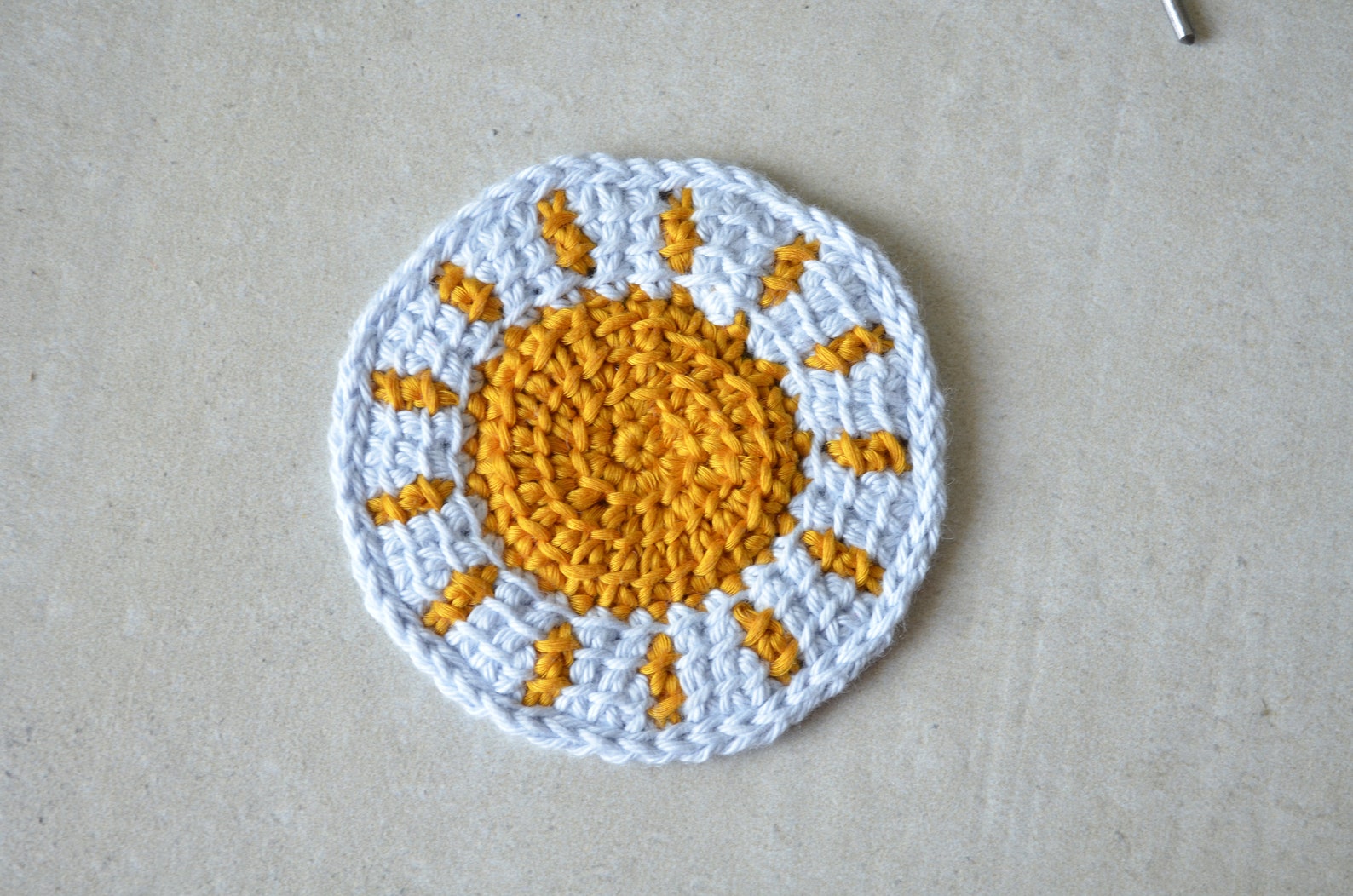 Little Sun Coaster Tunisian Crochet Coaster Pattern - Etsy