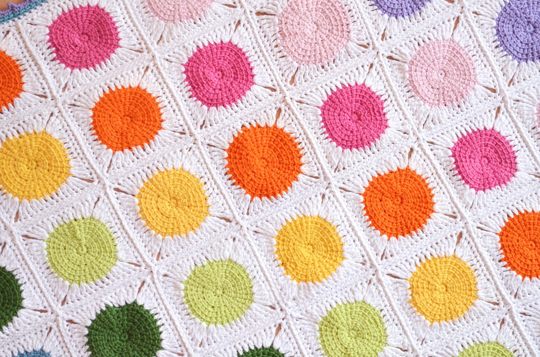 Tunisian Crochet Dots Baby Blanket Pattern for Beginners - Instant ...