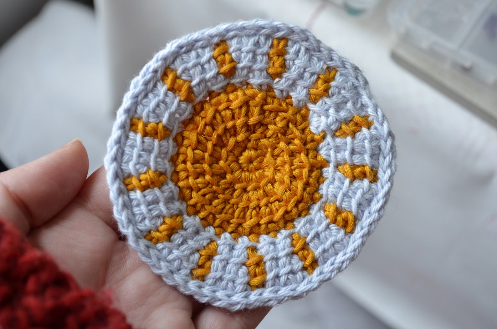 Little Sun Coaster Tunisian Crochet Coaster Pattern - Etsy
