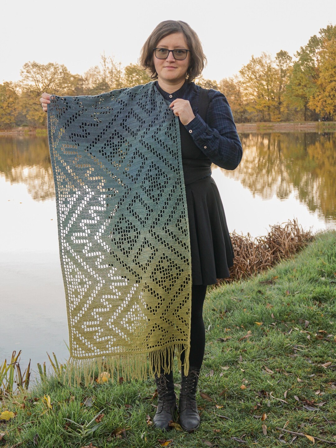 Poiana Filet Crochet Shawl Pattern - Full & Short Instructions, Crochet ...