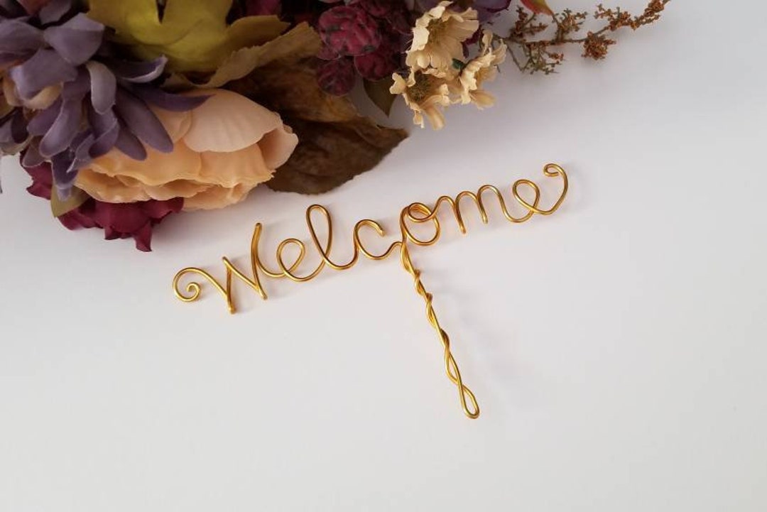 Welcome Topper / Welcome Sign / Cake Topper / Wire Topper / Wedding ...