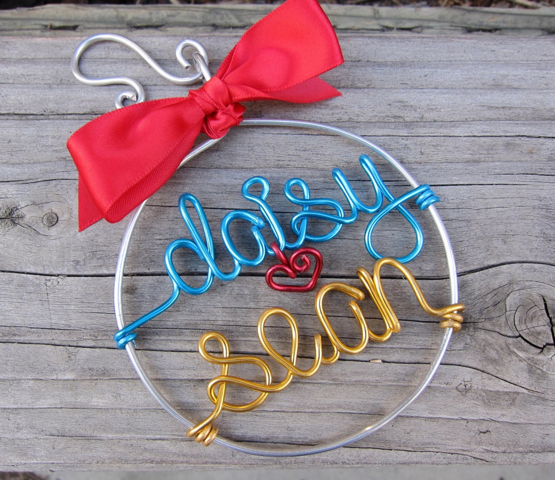 Personalized Couple Ornament / Wire Ornament/ Christmas Ornament ...