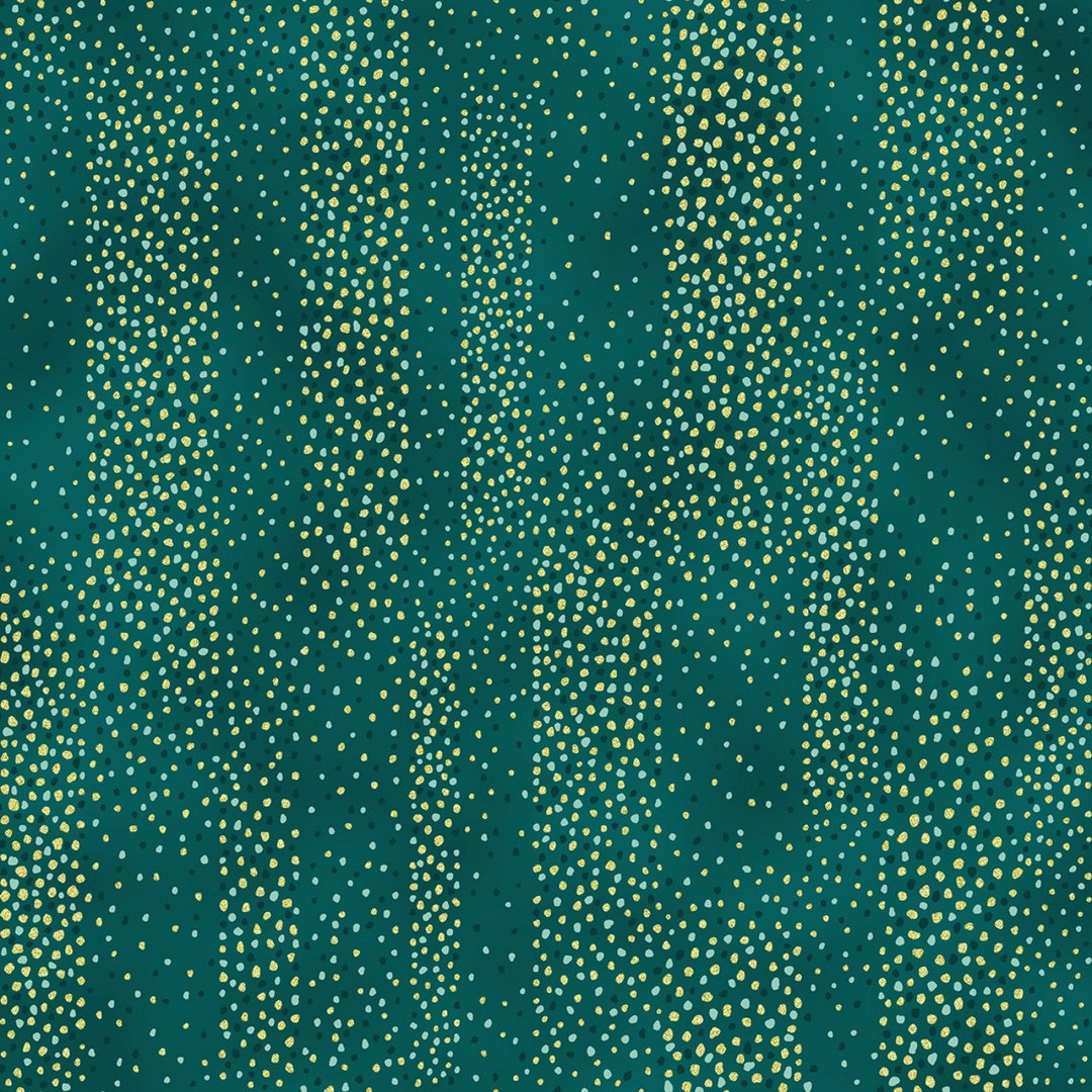 Beautiful, Teal, Metallic Gold Accent, Dotted Stripe, on Forest Green ...