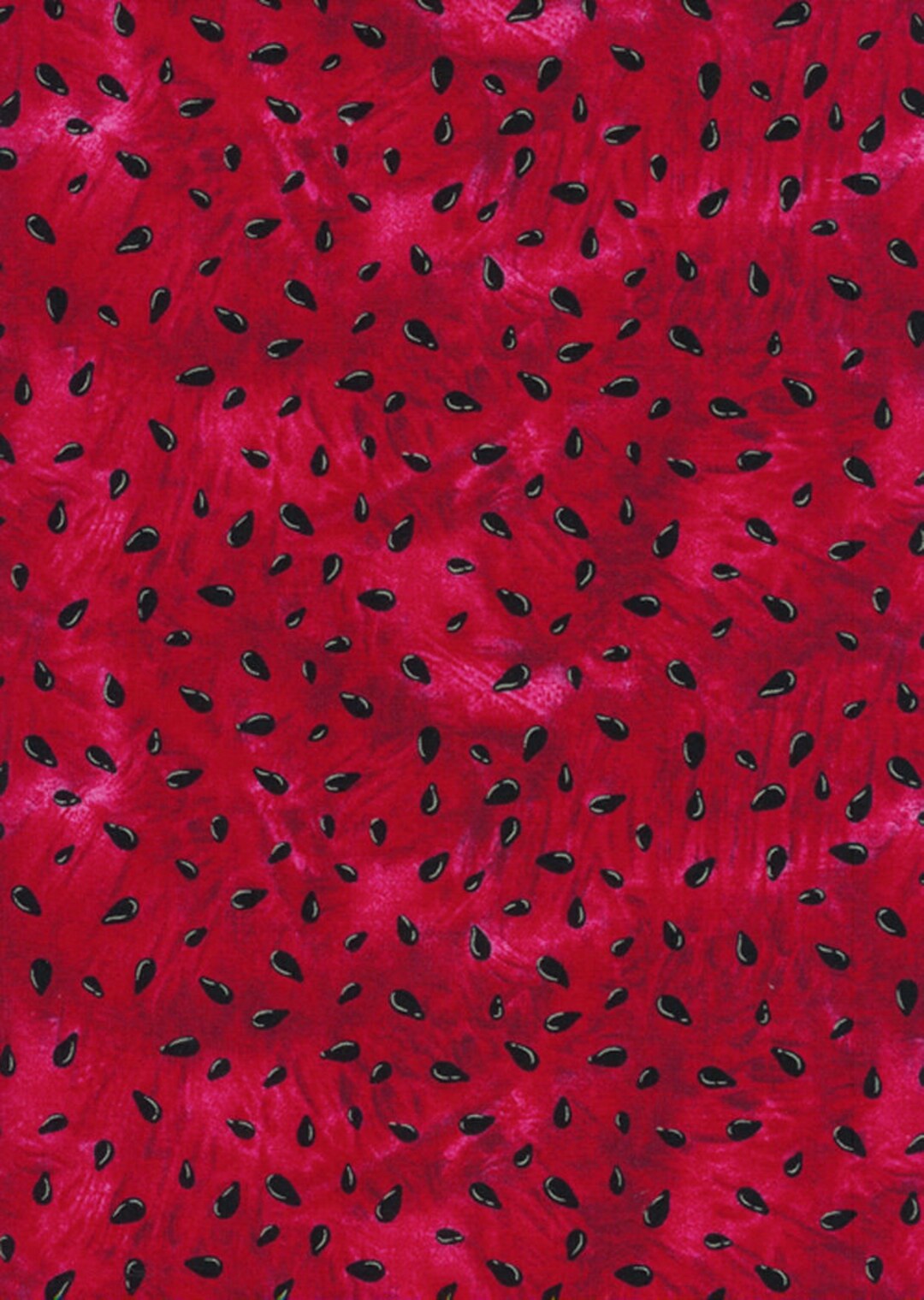 Watermelon Seeds, Red Tonal Background, Novelty Fabric, Fresh Fruit ...