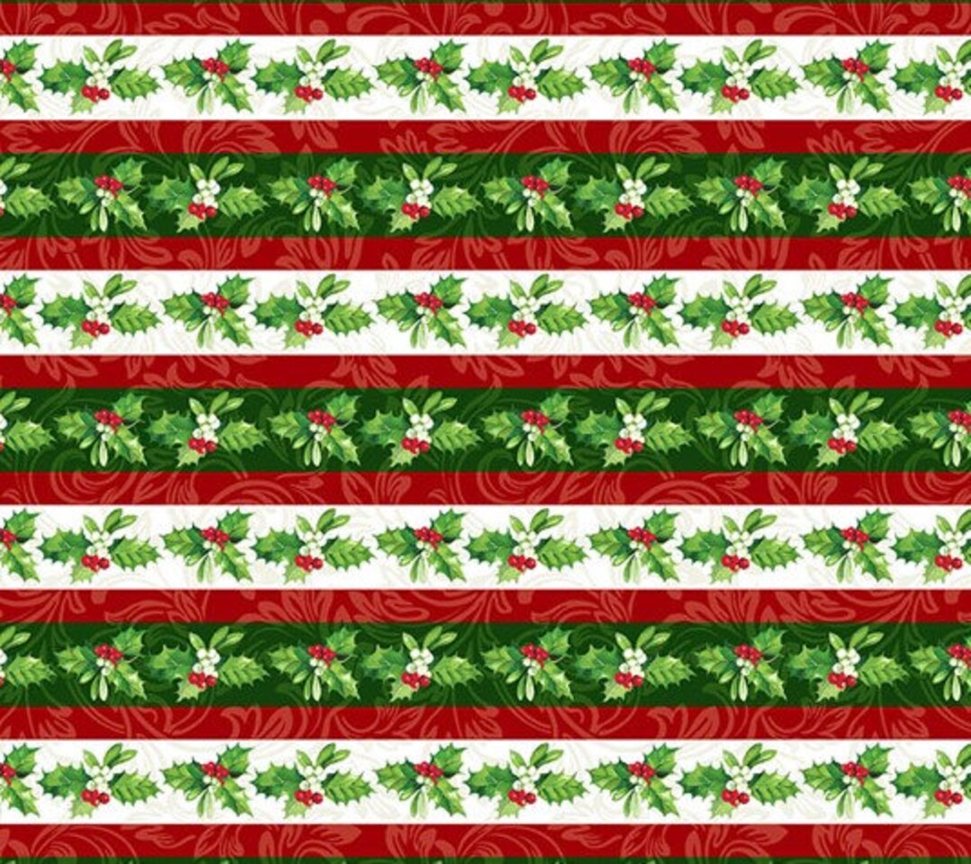 Mini Holly Garland, Stripe, Red Berries, Yuletide Traditions, Holiday ...