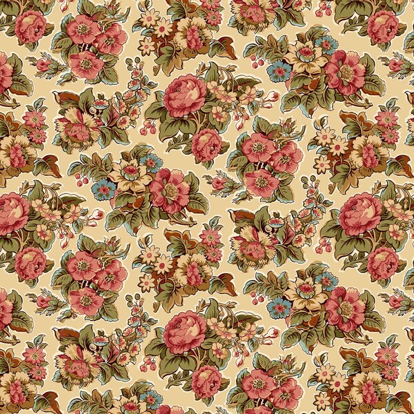 Large Floral Fabric - Etsy