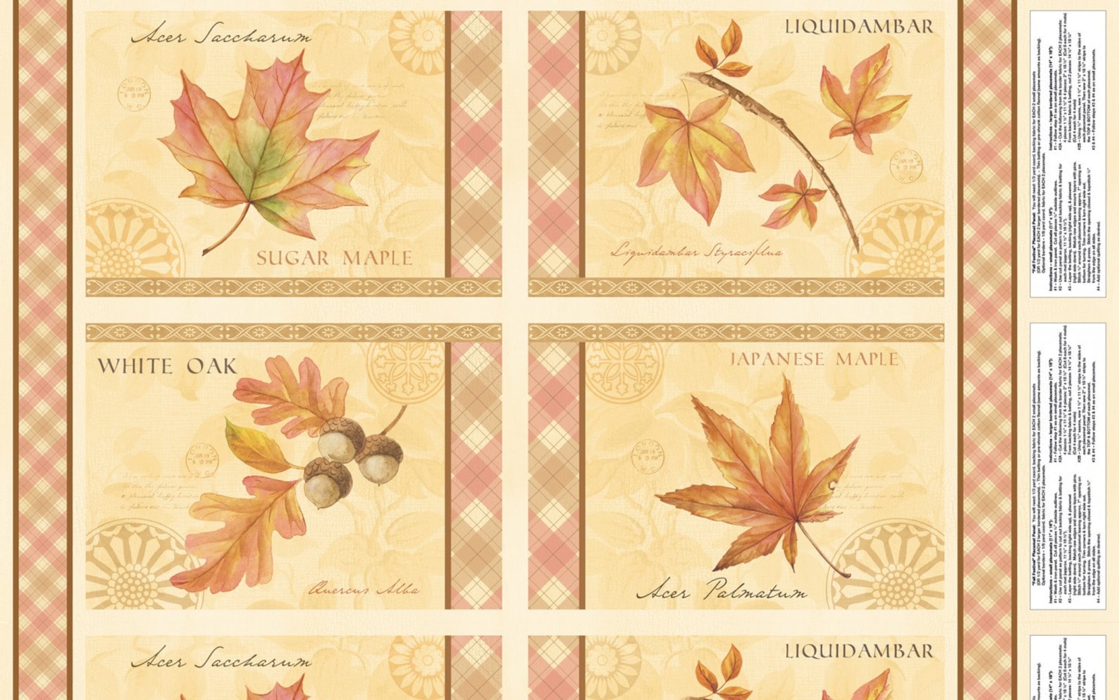 23-inch Place Mat Panel, Subtle Autumn Colors, Maple, Ambar, Oak, Fall ...