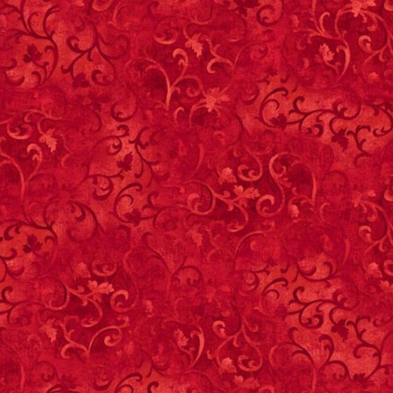 Dark Red Scroll Fabric - Etsy