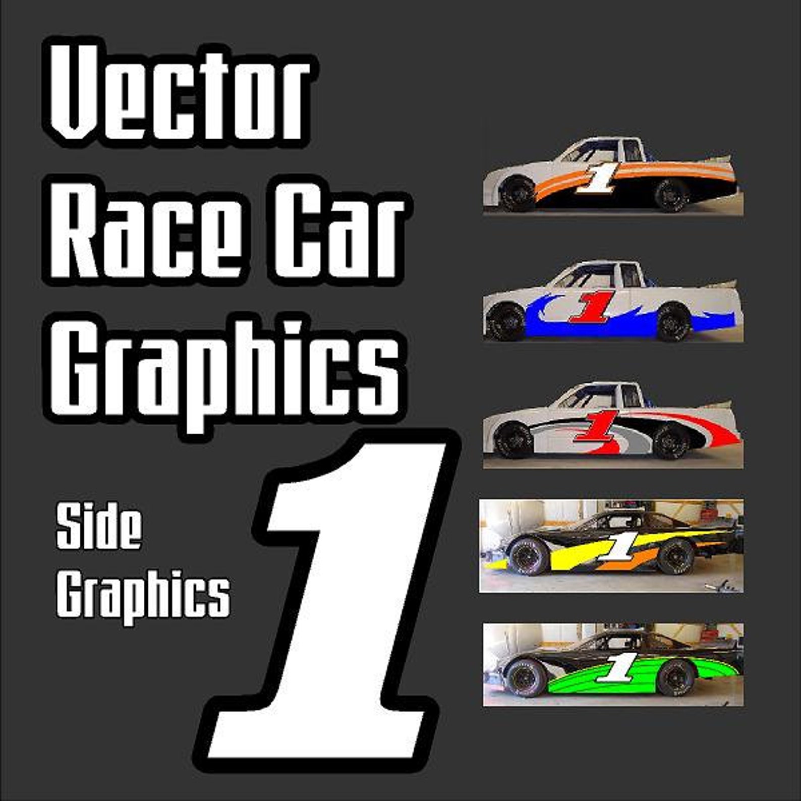 Vector Race Car Side Graphics Set of 5 Graphics - Etsy