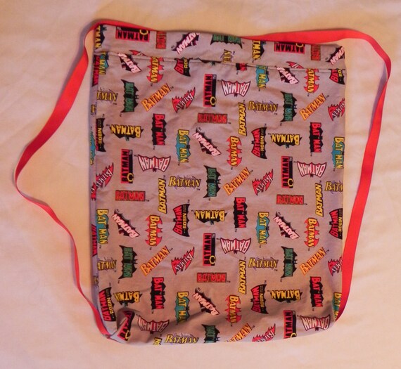 Batman Logo Drawstring Backpack | Etsy