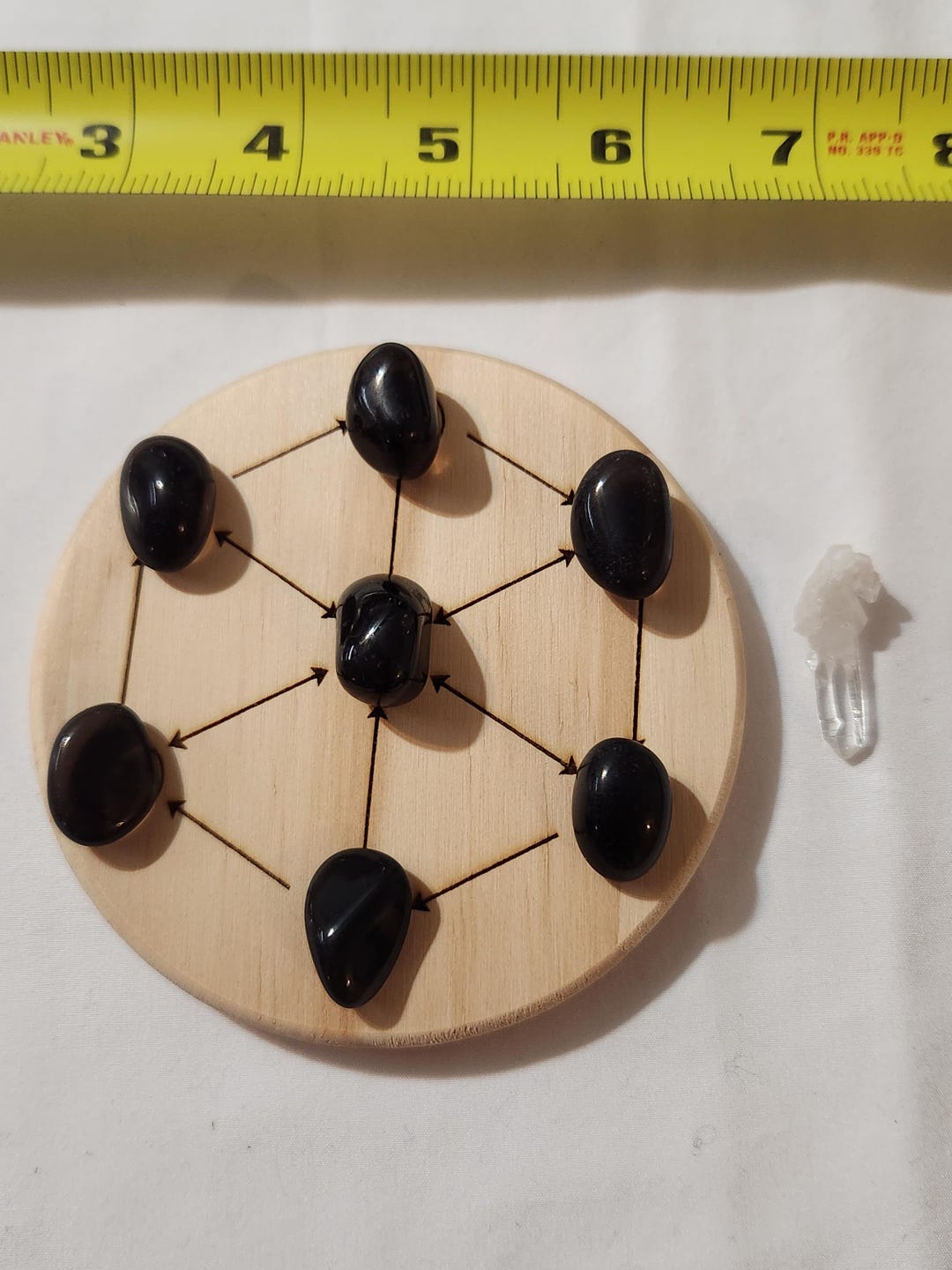 Smokey Obsidian Energy Grid With Wooden Template - Etsy