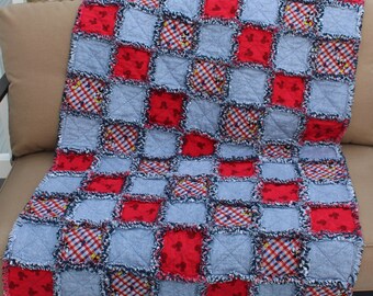 Mickey Mouse Rag Quilt - Etsy