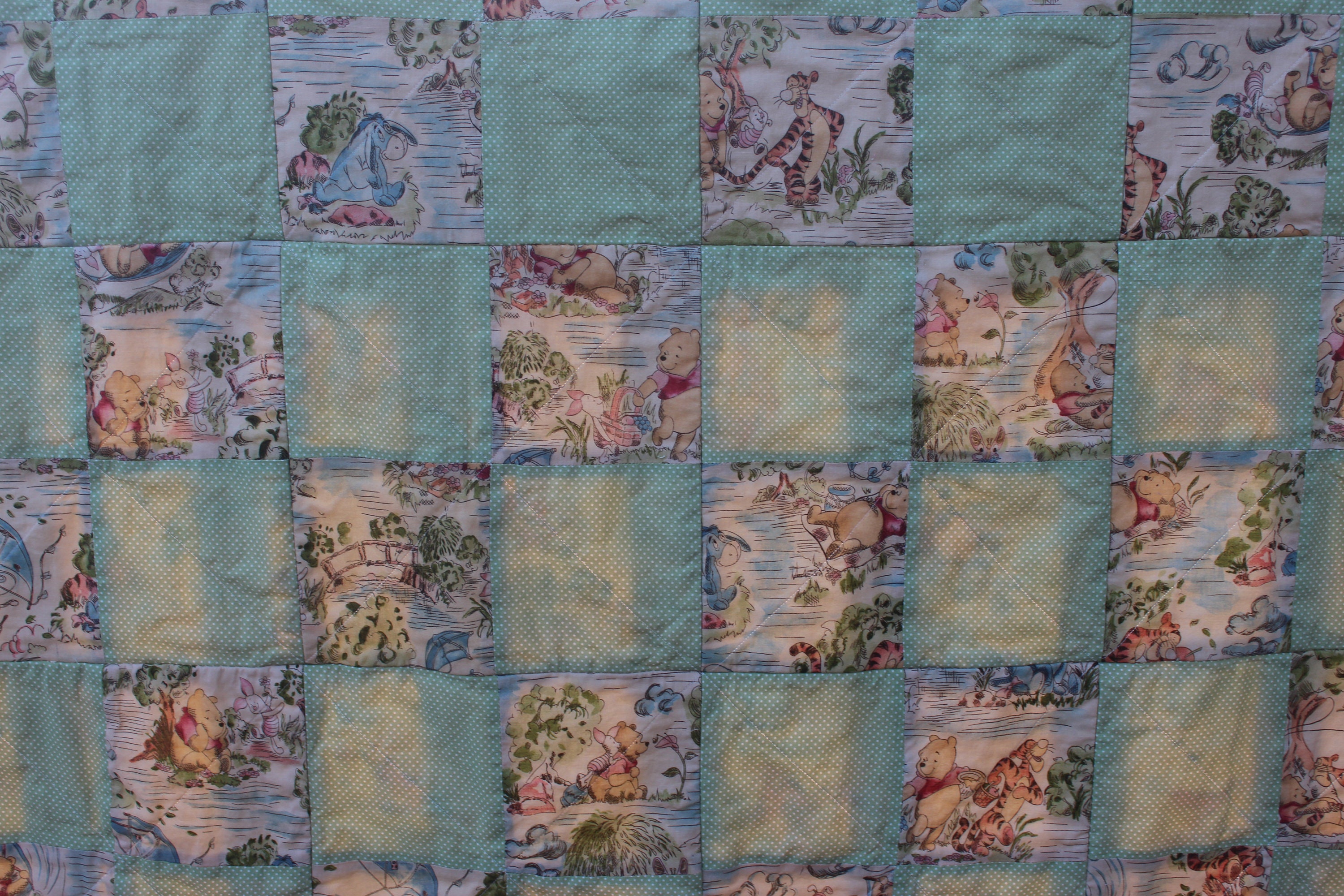 Winnie the Pooh Baby Rag Quilt: Cream Toile & Sage Green - Etsy