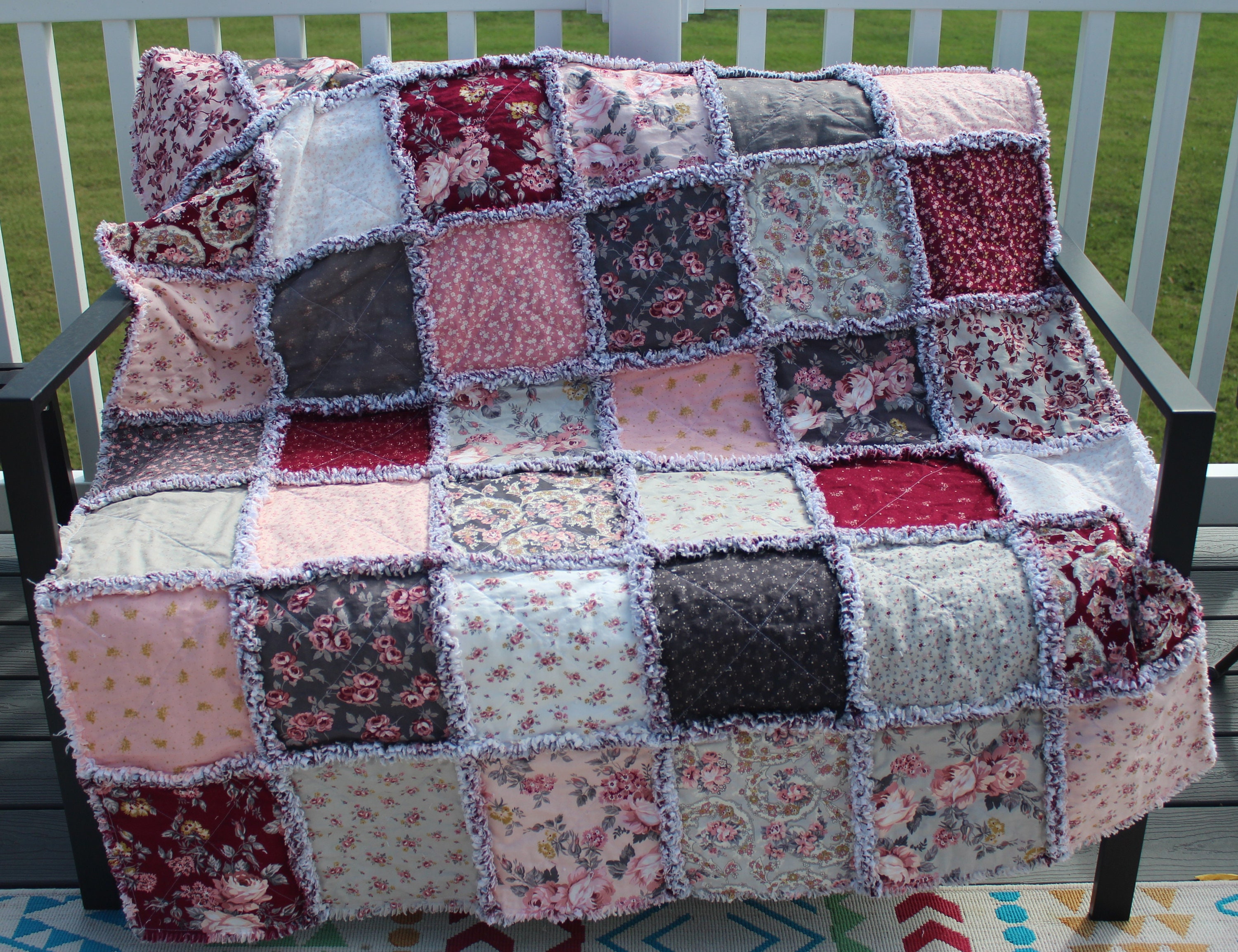 Rag Quilt Throw Riley Blake Designs - Exquisite; 50" X 57" - Etsy