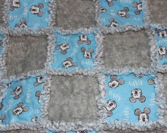 Mickey Mouse Rag Quilt - Etsy