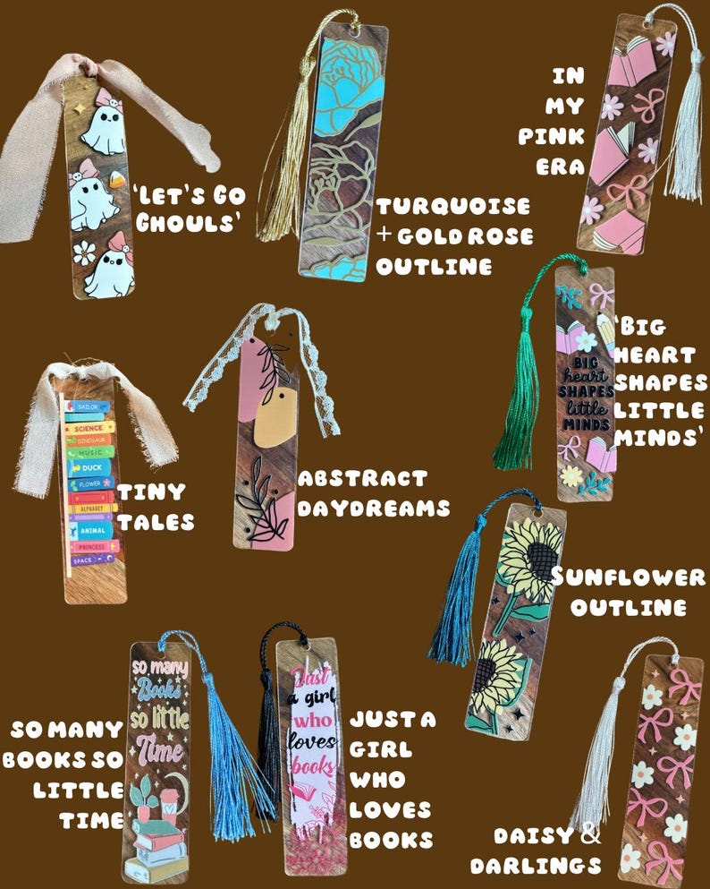 Handmade Clear Acrylic Bookmarks- Thin, Clear, Lightweight With Sayings ...