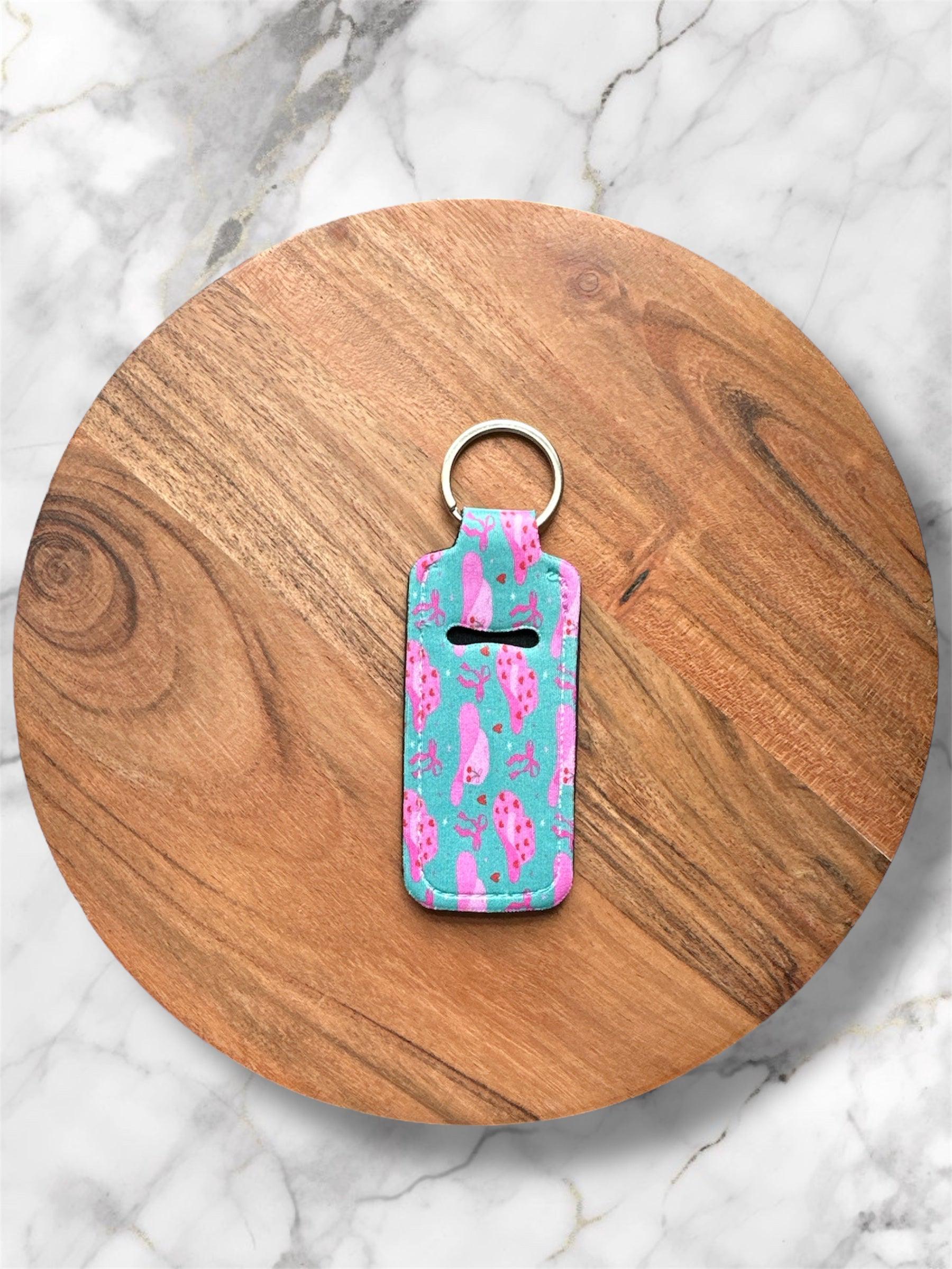 Sublimated Chapstick Holder Keychain – Lip Balm Pouch Key Ring | Cute ...