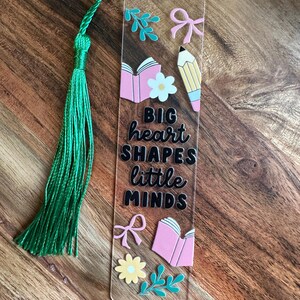 Handmade Clear Acrylic Bookmarks- Thin, Clear, Lightweight With Sayings ...