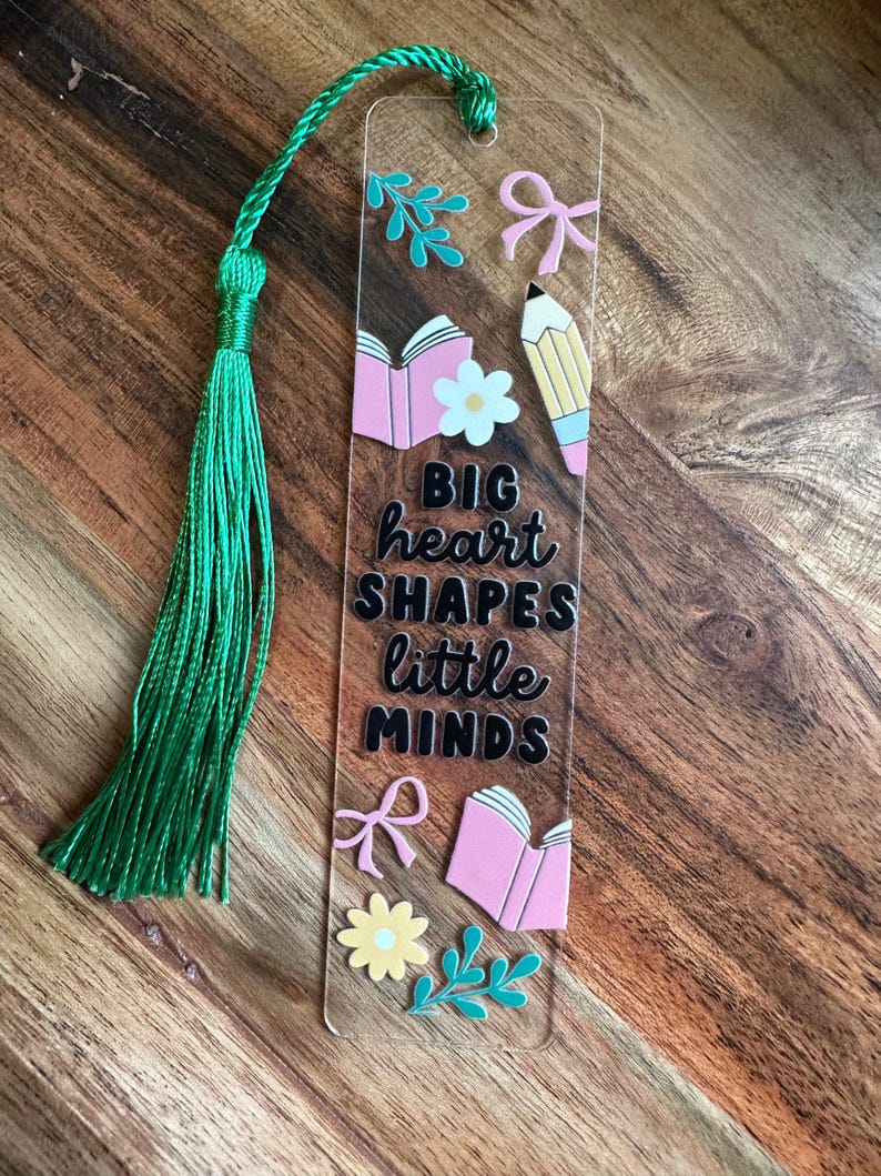Handmade Clear Acrylic Bookmarks- Thin, Clear, Lightweight With Sayings ...