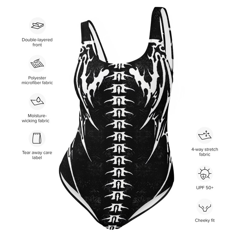Demon Wings Gothic One-piece Swimsuit - Etsy