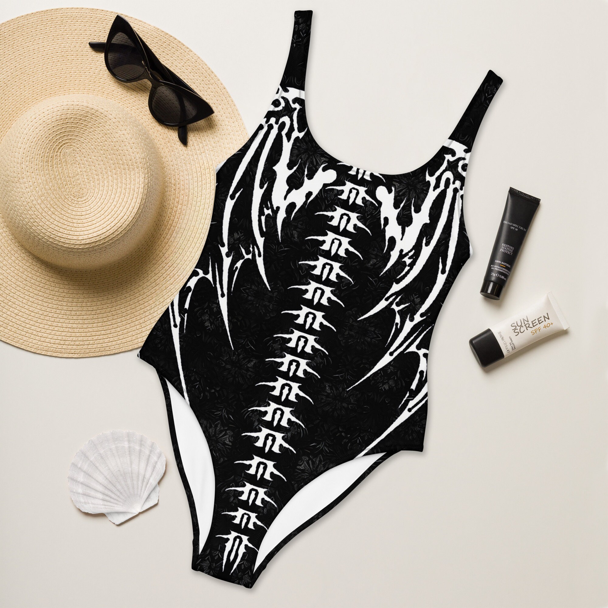 Demon Wings Gothic One-piece Swimsuit - Etsy Australia