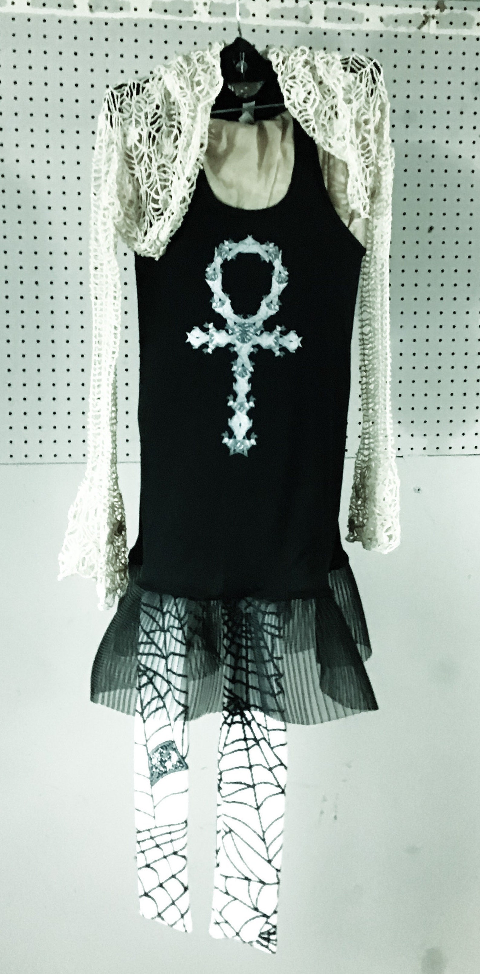 Ankh Dress With Spiderweb Leggings and Crochet Top - Etsy