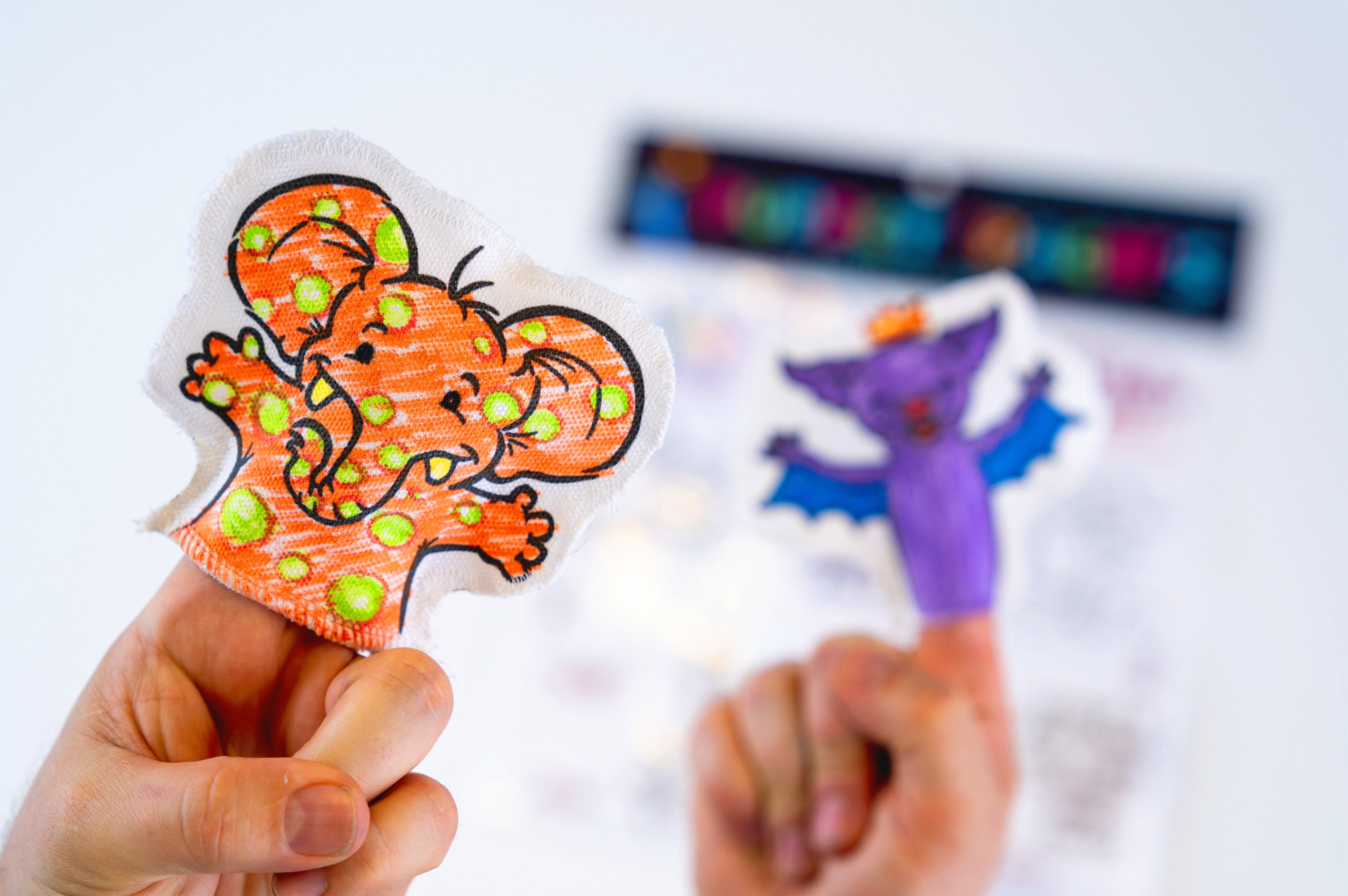 Pre-sewn Finger Puppet Coloring Kit - Etsy