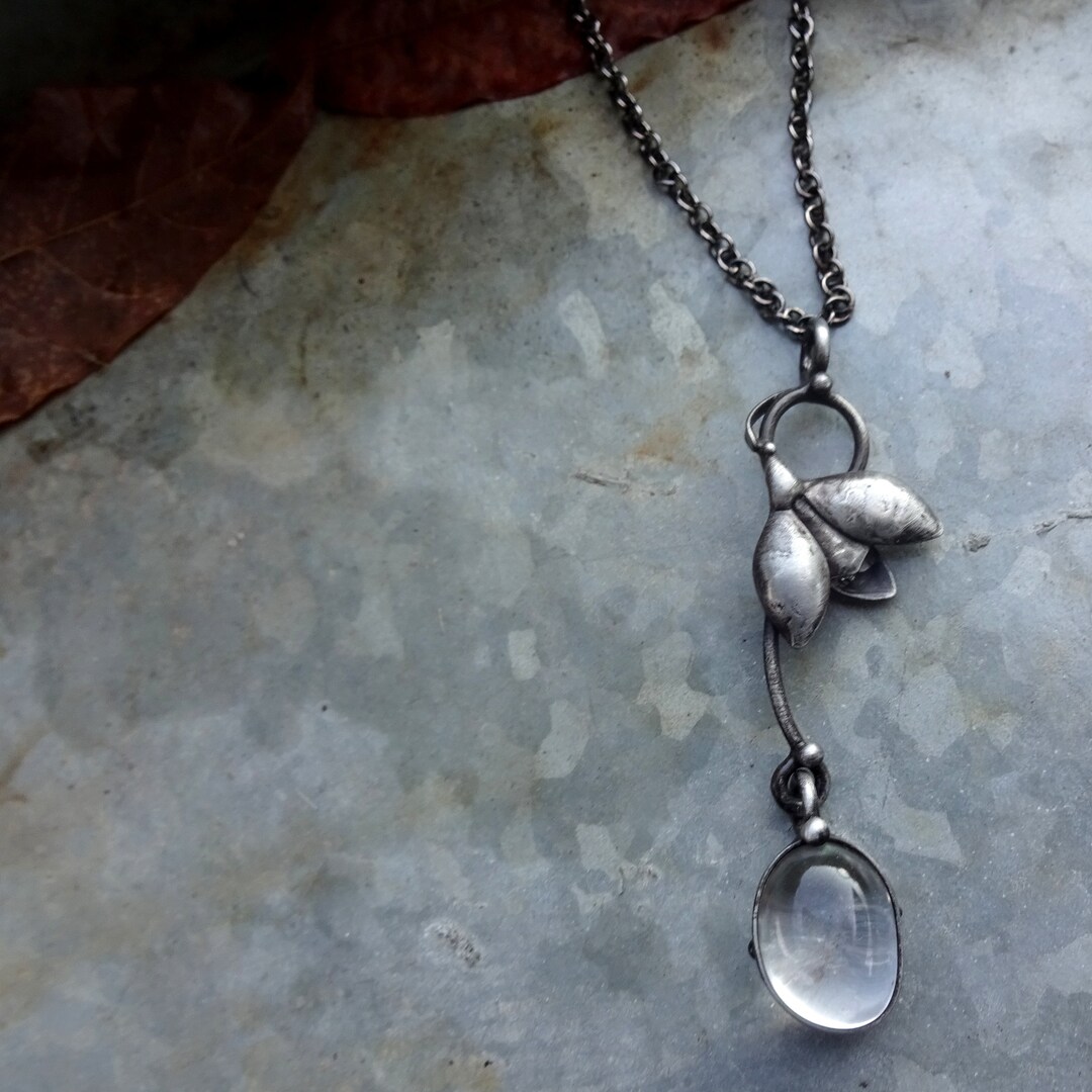 Handmade Original Art Crystal Necklace on Metal Chain - Etsy
