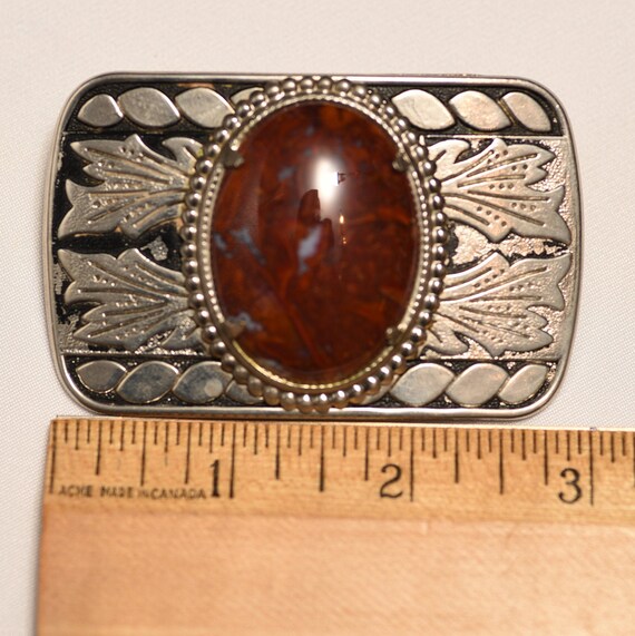 Gemstone Belt Buckle, Natural Stone, Vintage Belt Buc… - Gem