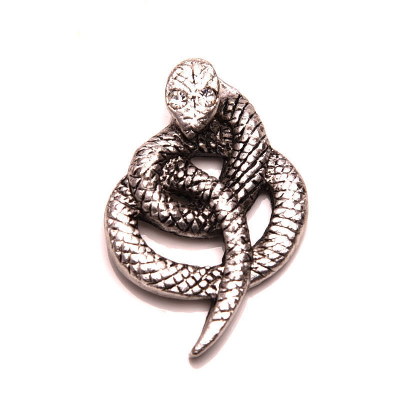 Snake Pendant, Rhinestone Eyes - Etsy
