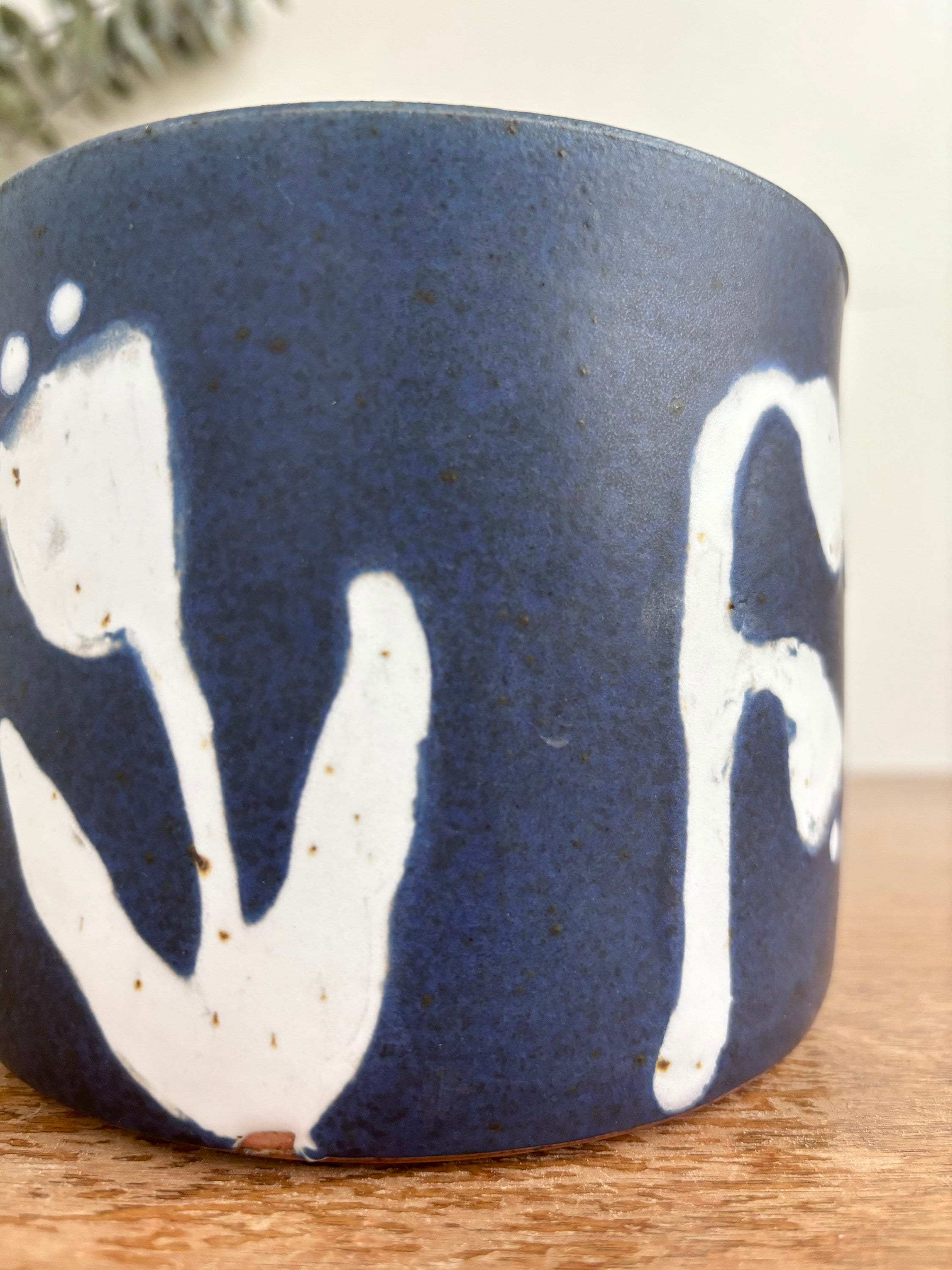 Blue Flower Tulip Planter Pot | Handmade Ceramic - Etsy