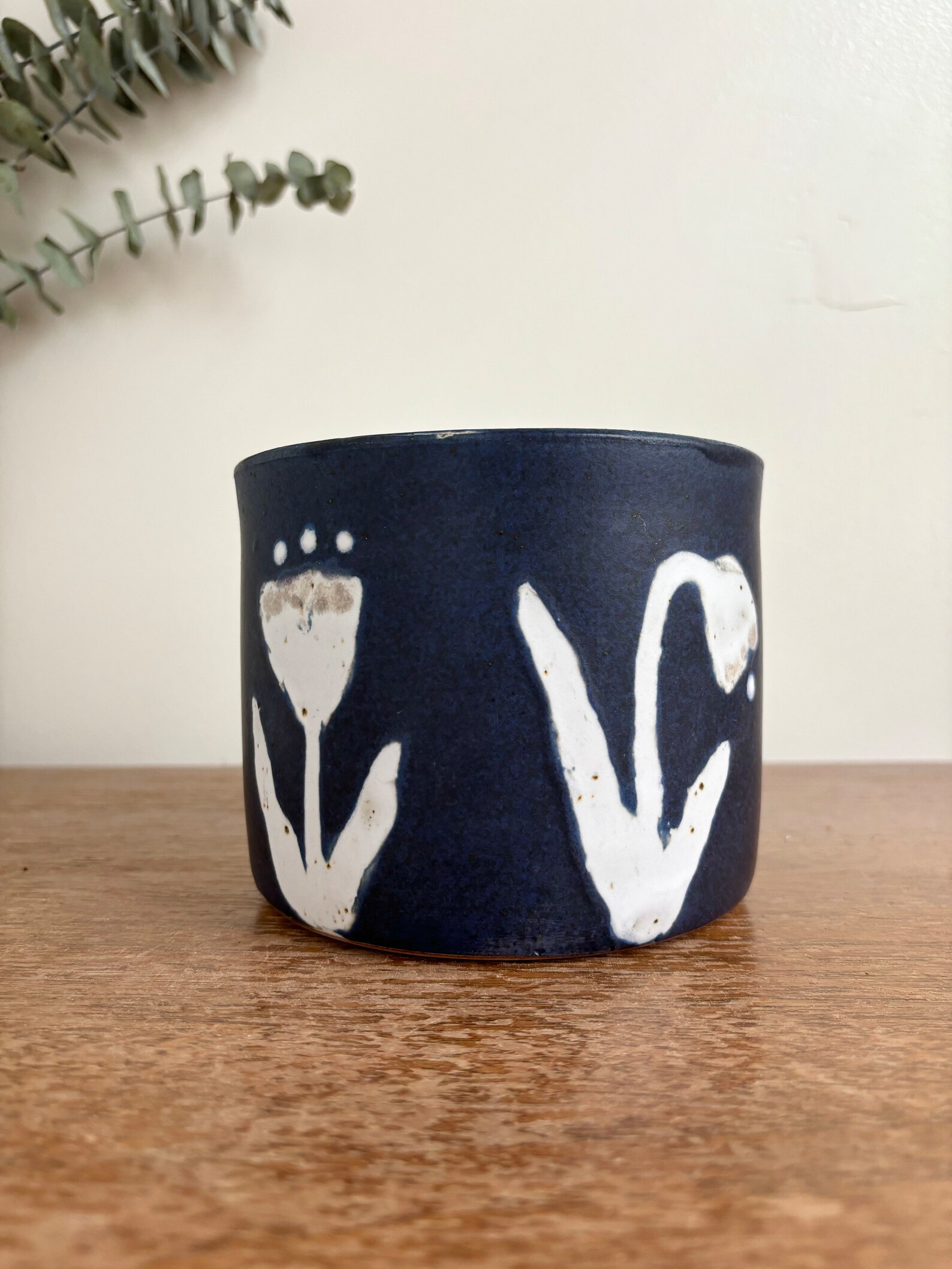 Blue Flower Tulip Planter Pot | Handmade Ceramic - Etsy