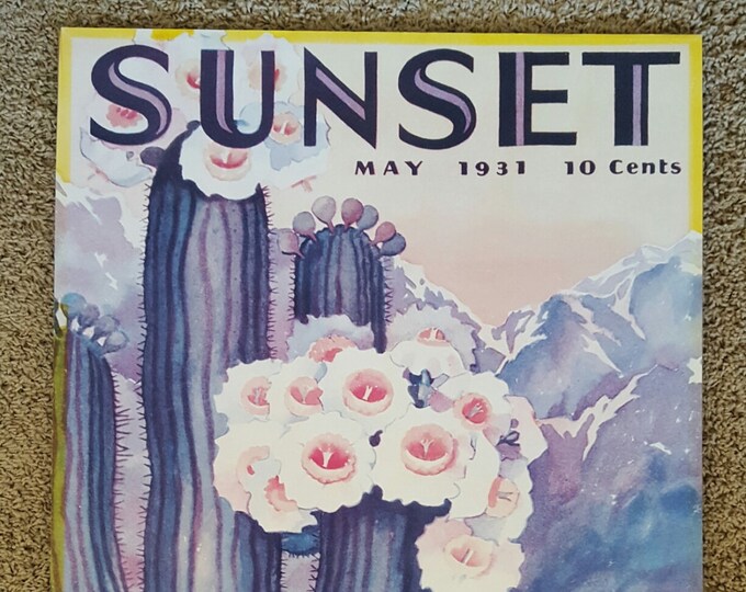 Vintage Sunset Magazine Cover Reproduction Poster, May 1931, Original ...