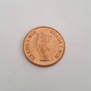 Vintage Copper Novelty Token /coin Naughty Heads I Win Tails You Lose 1 ...