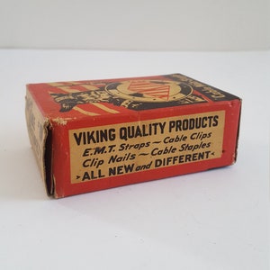 Vintage 1950's viking Brand Cable Nob Staples in Original Cardboard Box ...