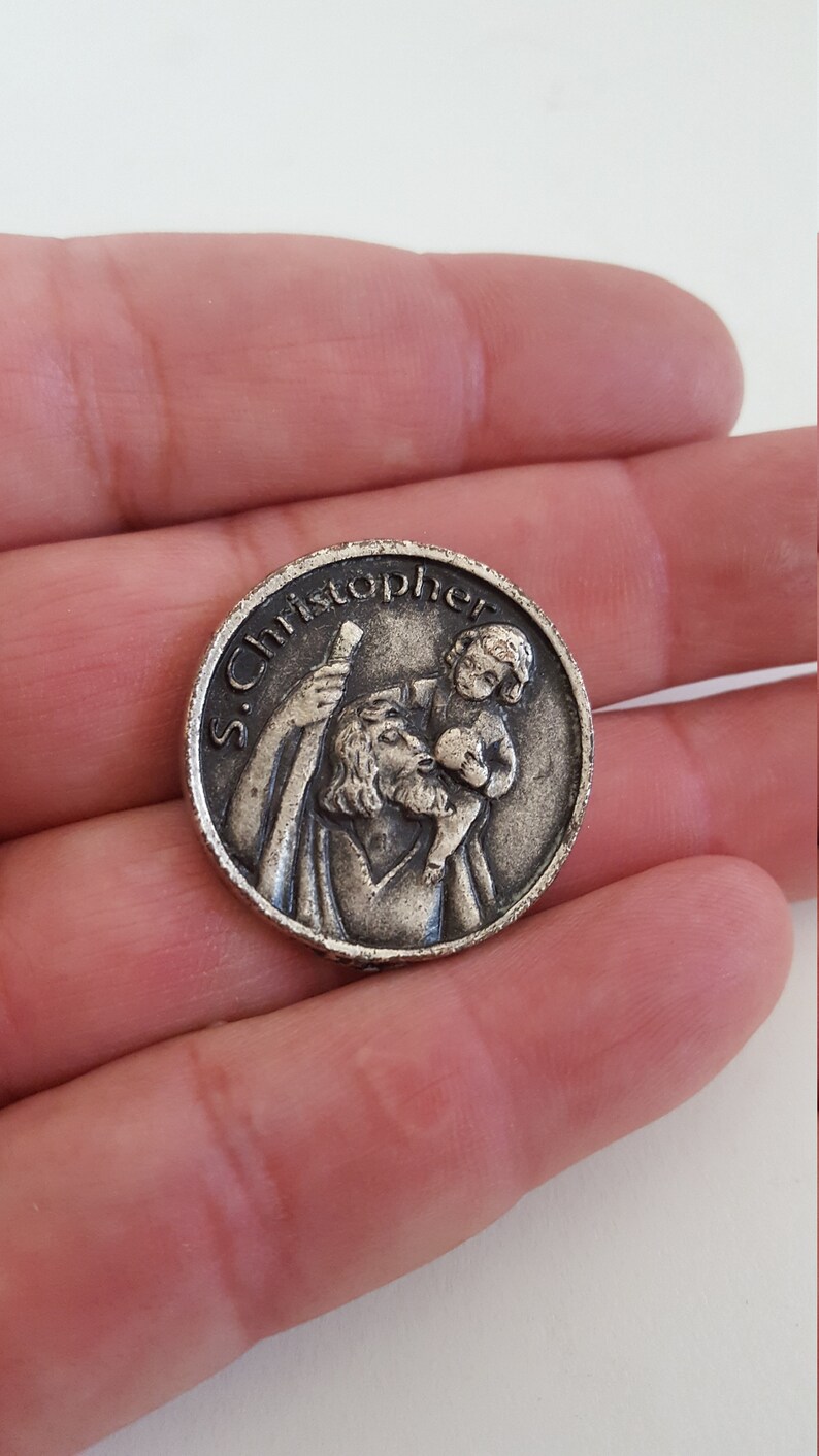 Vintage 1980's St Christopher Pocket Coin Patron Saint of - Etsy