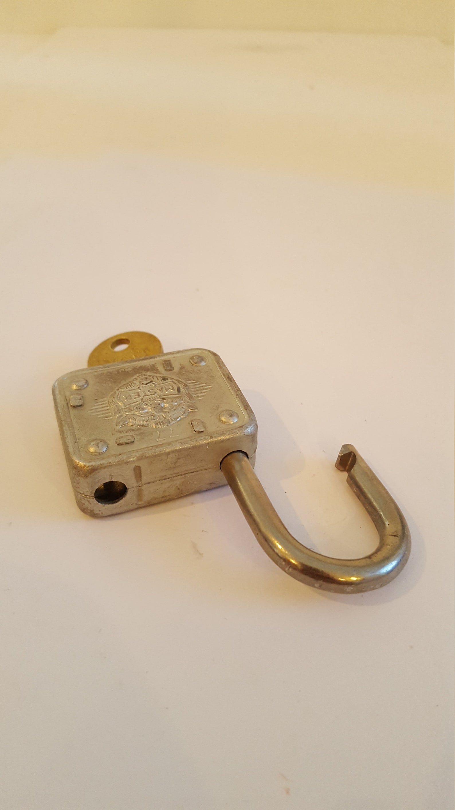 Vintage Master Lock No.77 Padlock, Includes Key Nice Condition. Lion ...