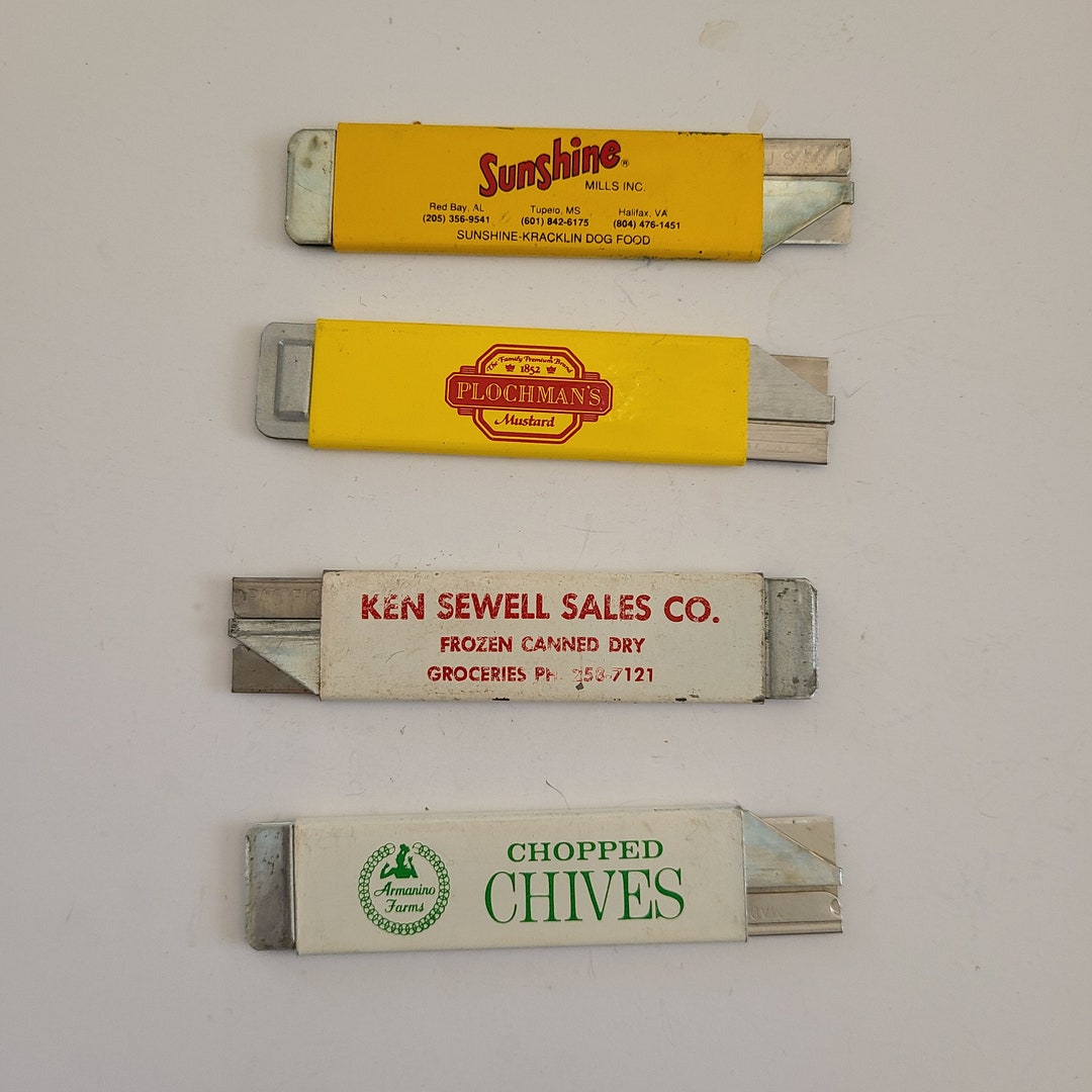 Vintage Circa 1980's Lot of 4 Grocery Stocker Box Cutters, Advertising ...