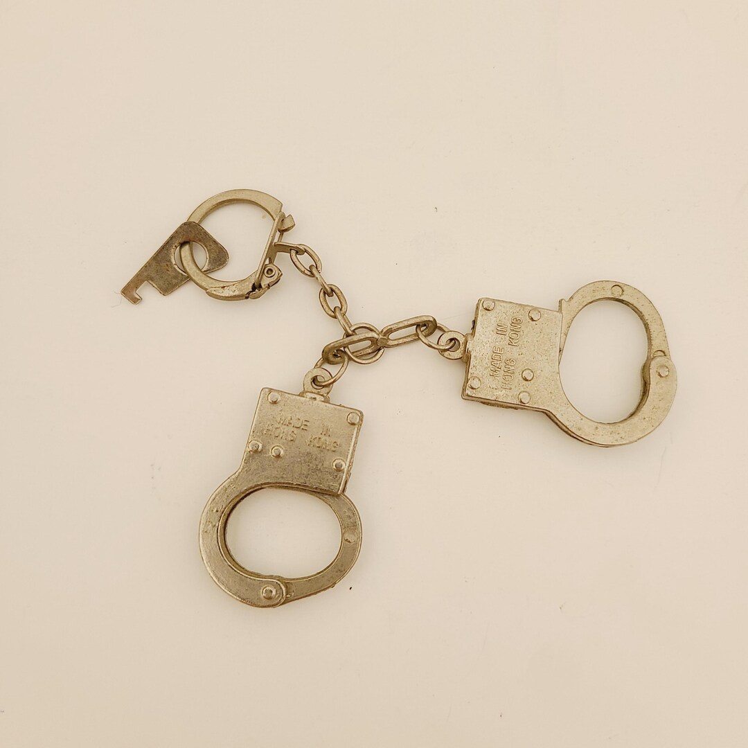 Vintage Circa 1960's Miniature Novelty Handcuffs Set With One Working ...