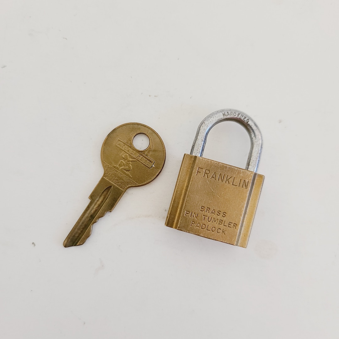 Vintage Circa 1970's Small Size Brass Pin Tumbler Padlock by Franklin ...