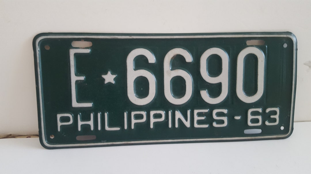 Vintage Rare 1963 Philippines Steel License Plate, Nice Condition - Etsy