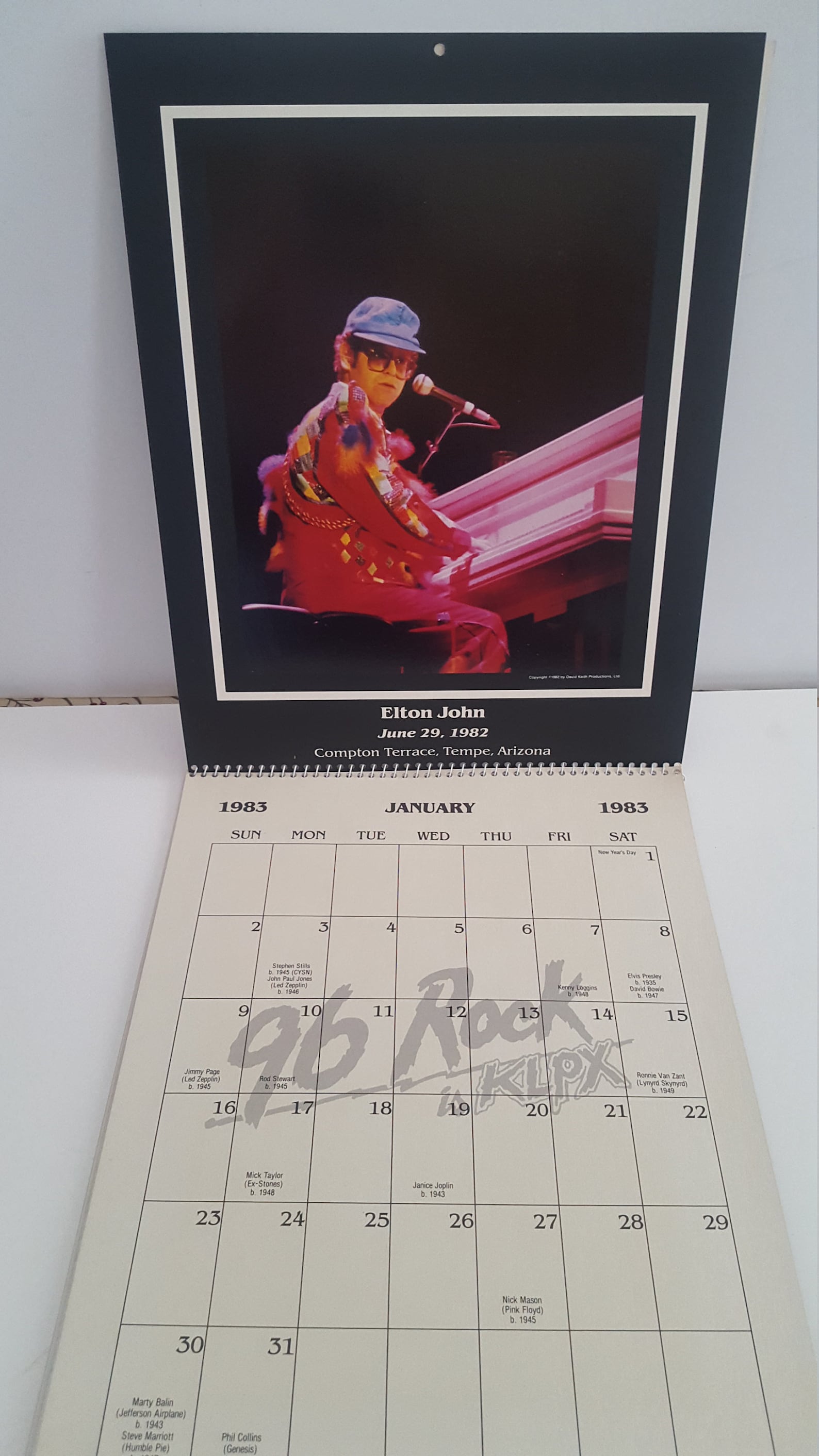Vintage 1983 Radio Station Calendar Rock N Roll Singers and Musicians ...