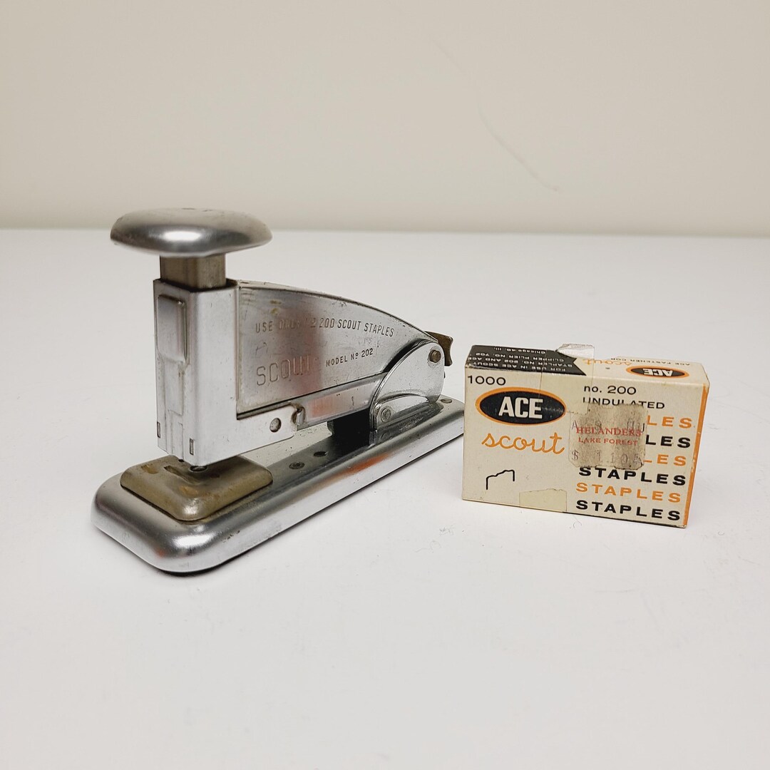 Vintage Ace Scout Stapler: 1950s Office Supply With Staples - Etsy