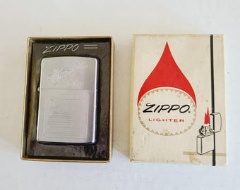 Unfired 1978 H.P. Ribbon Zippo Slim - Original Box and Unfired 1978 H.P. Ribbon Zippo Slim - Original Box and