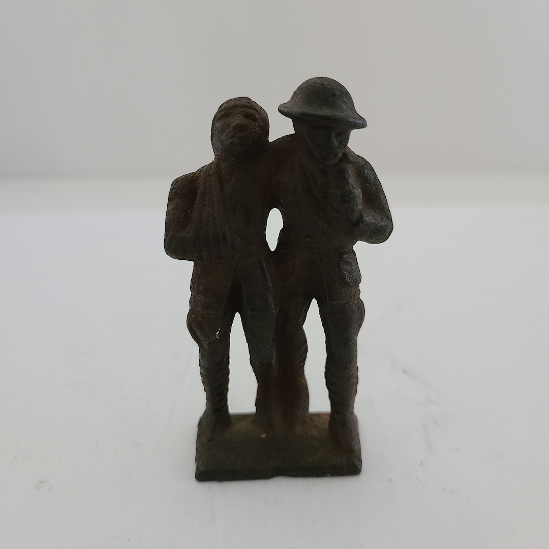 Vintage Circa 1930's Grey Iron Cast Iron "action Figure" Toy Soldiers ...