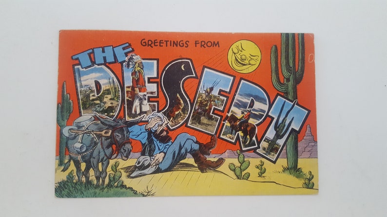 Vintage 1949 the Desert Linen Style Postcard by - Etsy