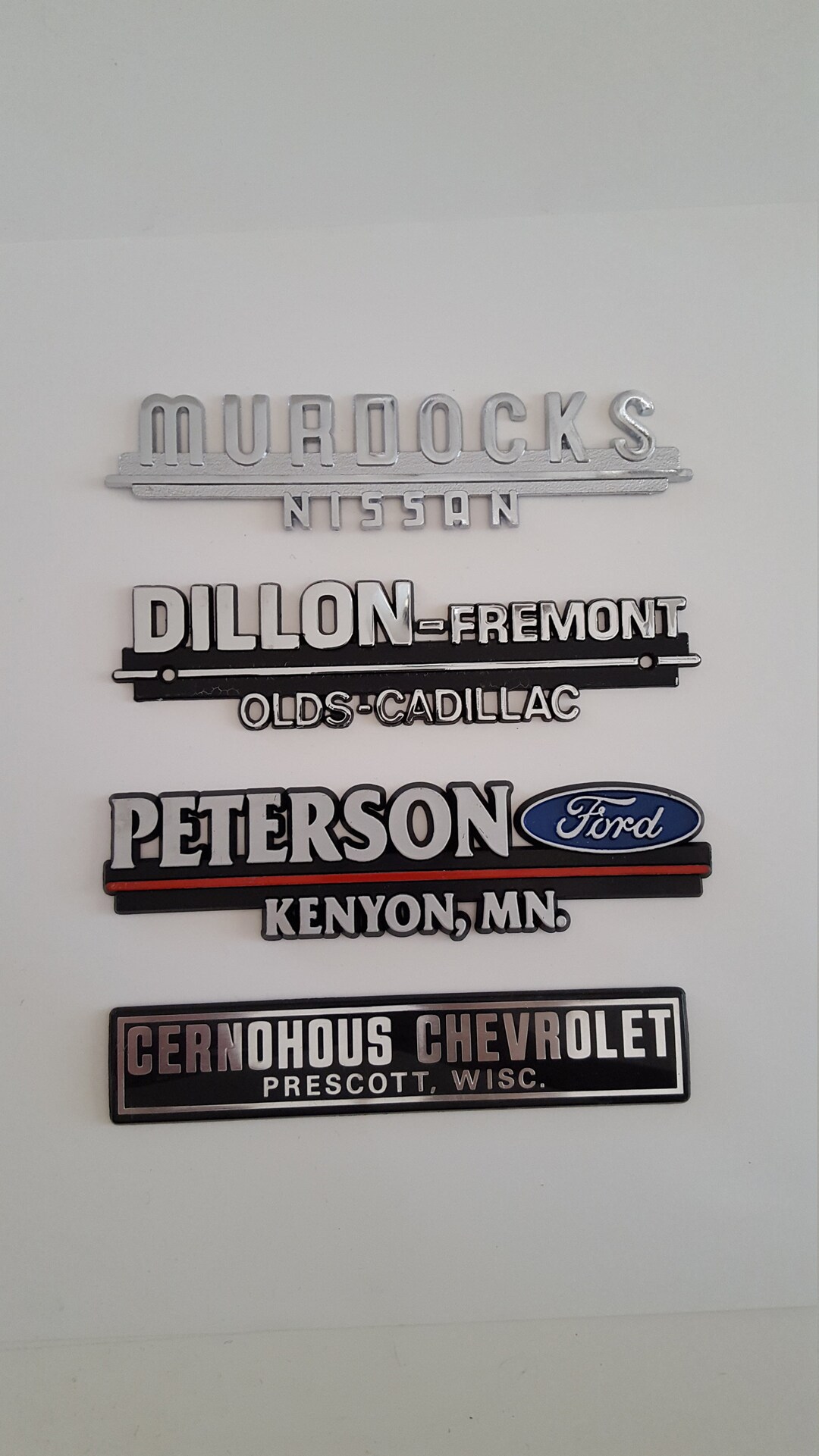 Pick One Vintage 1980's Old Stock Car Dealership Badges, Adhesive Back ...