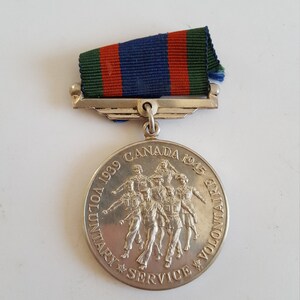 Vintage World War II Canadian volunteer Service Medal is Made of .925 ...