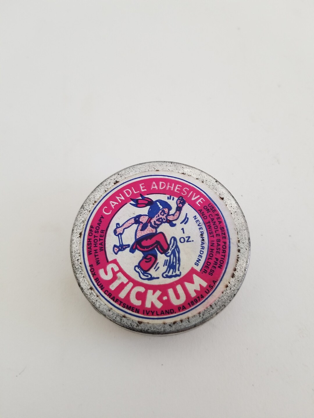 Vintage Politically Incorrect Indian Stick-um Tin, 1 Oz Size Fox Run ...